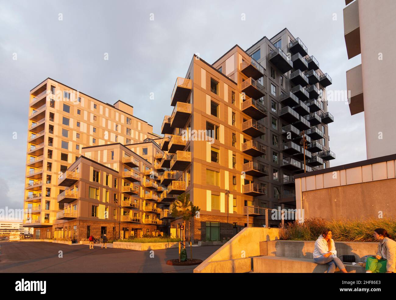 Modern residential high rise at waterfront at limfjord hi-res stock ...