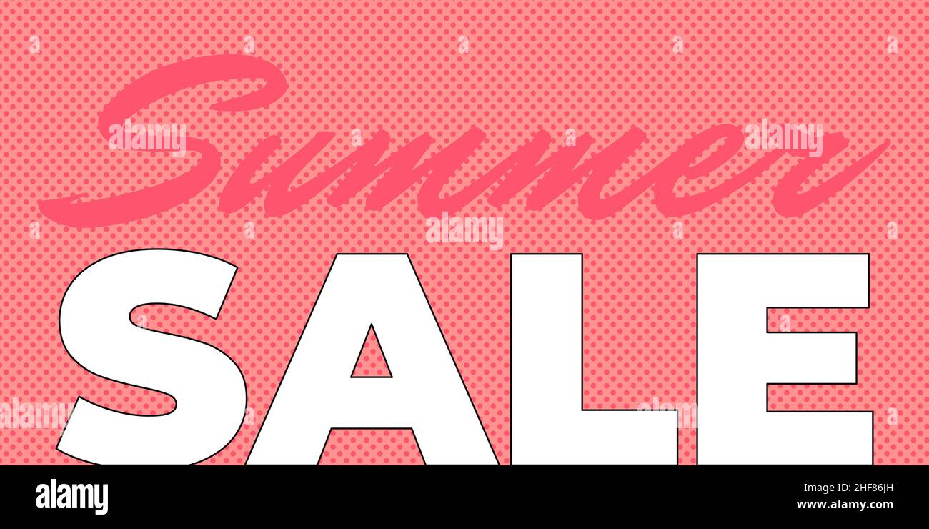 Summer sale promotion banner design template. Season offer red ...