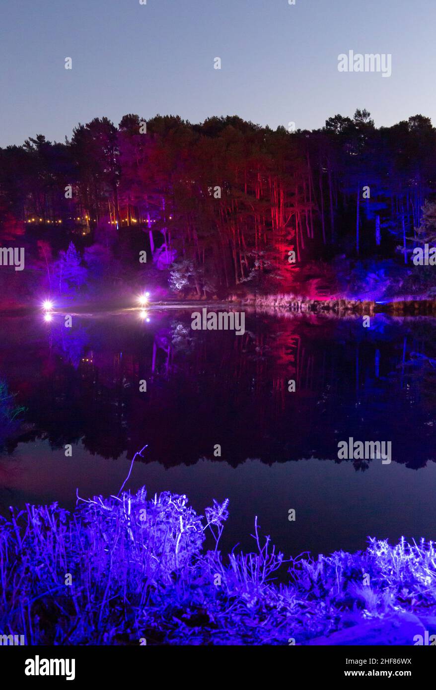 Wareham, Dorset, UK. 14th January, 2022. Blue Pool Nature Reserve is ...