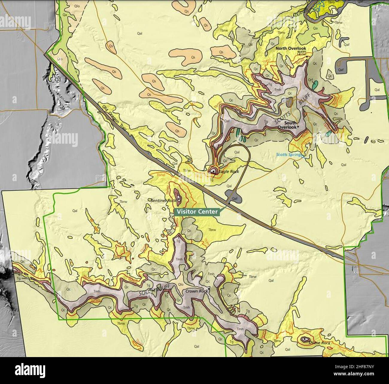 Scotts Bluff National Monument geologic map Stock Photo - Alamy