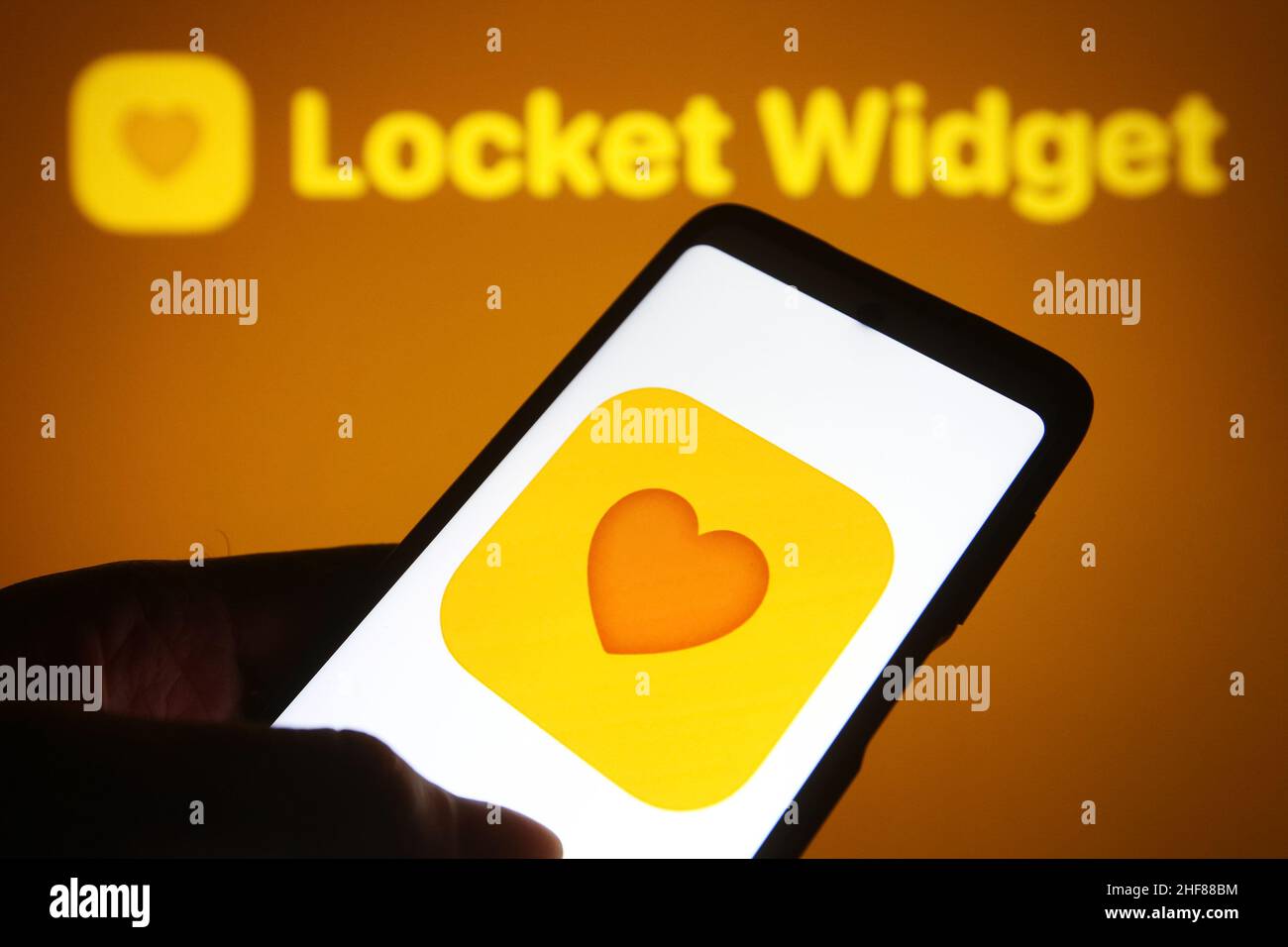 In this photo illustration, a Locket widget logo is seen on a ...