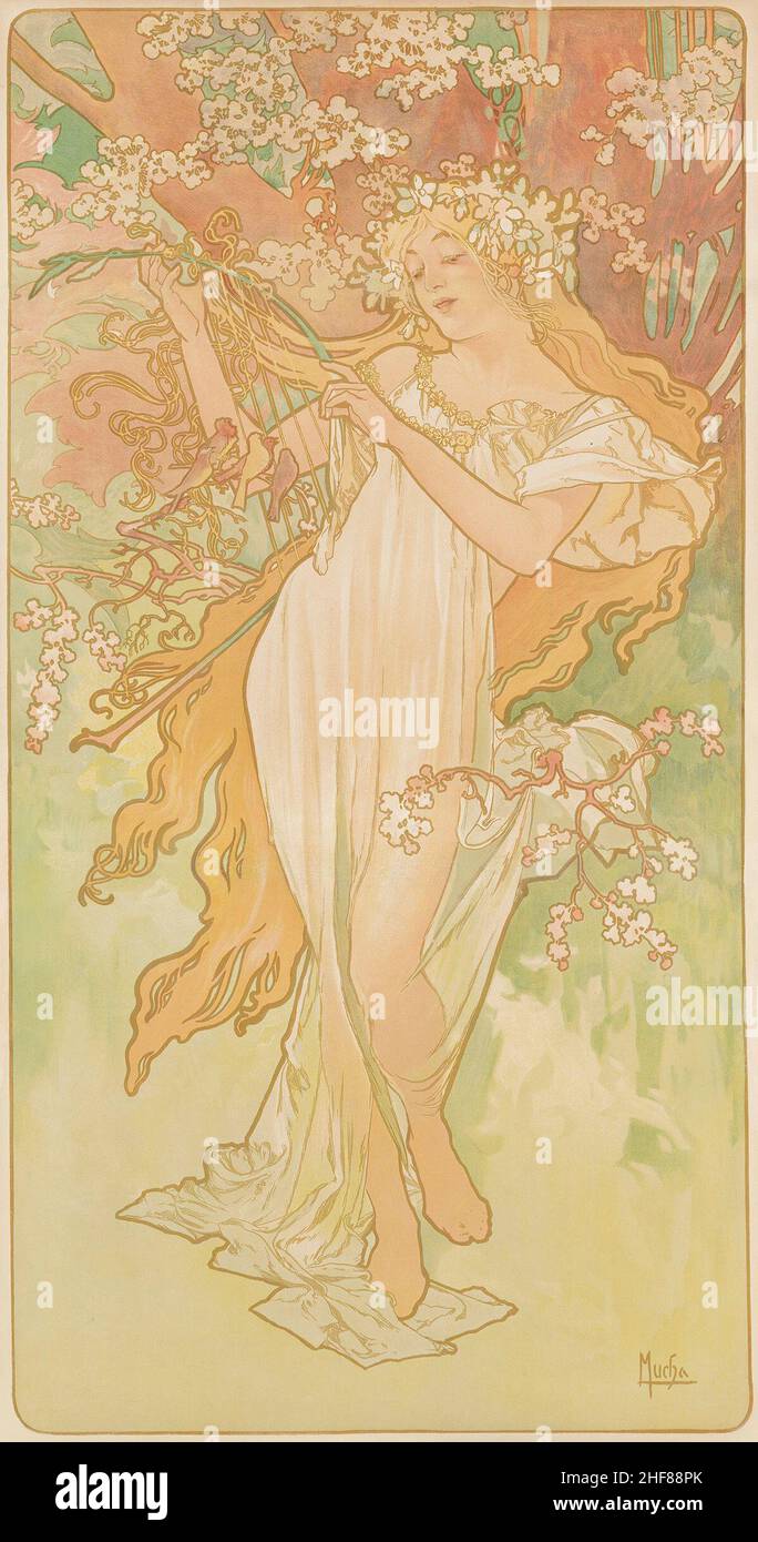 Mucha seasons hi-res stock photography and images - Alamy