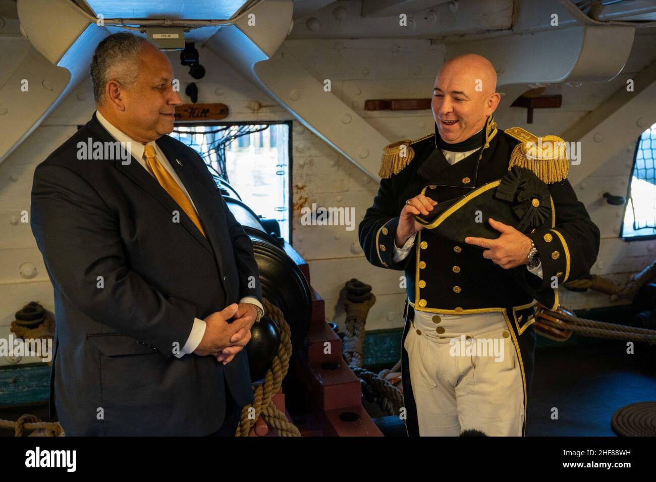 SECNAV Del Toro Visits USS Constitution 211013 Stock Photo - Alamy