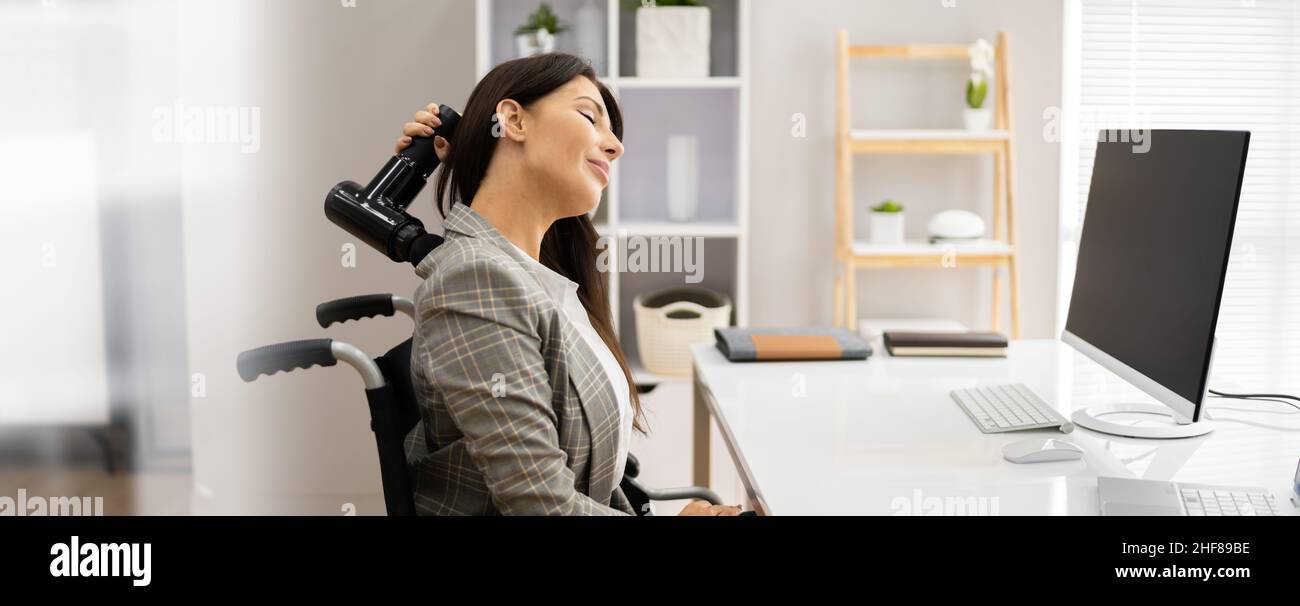 Woman using massager electric hi-res stock photography and images - Alamy