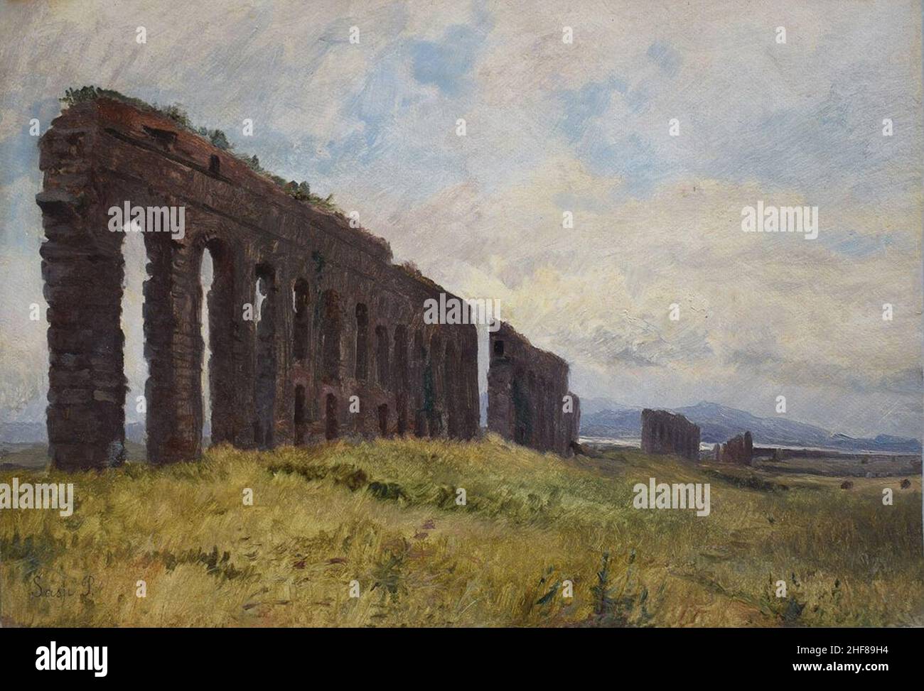Acquedotto Claudio in the Roman countryside by Pietro Sassi Stock Photo ...