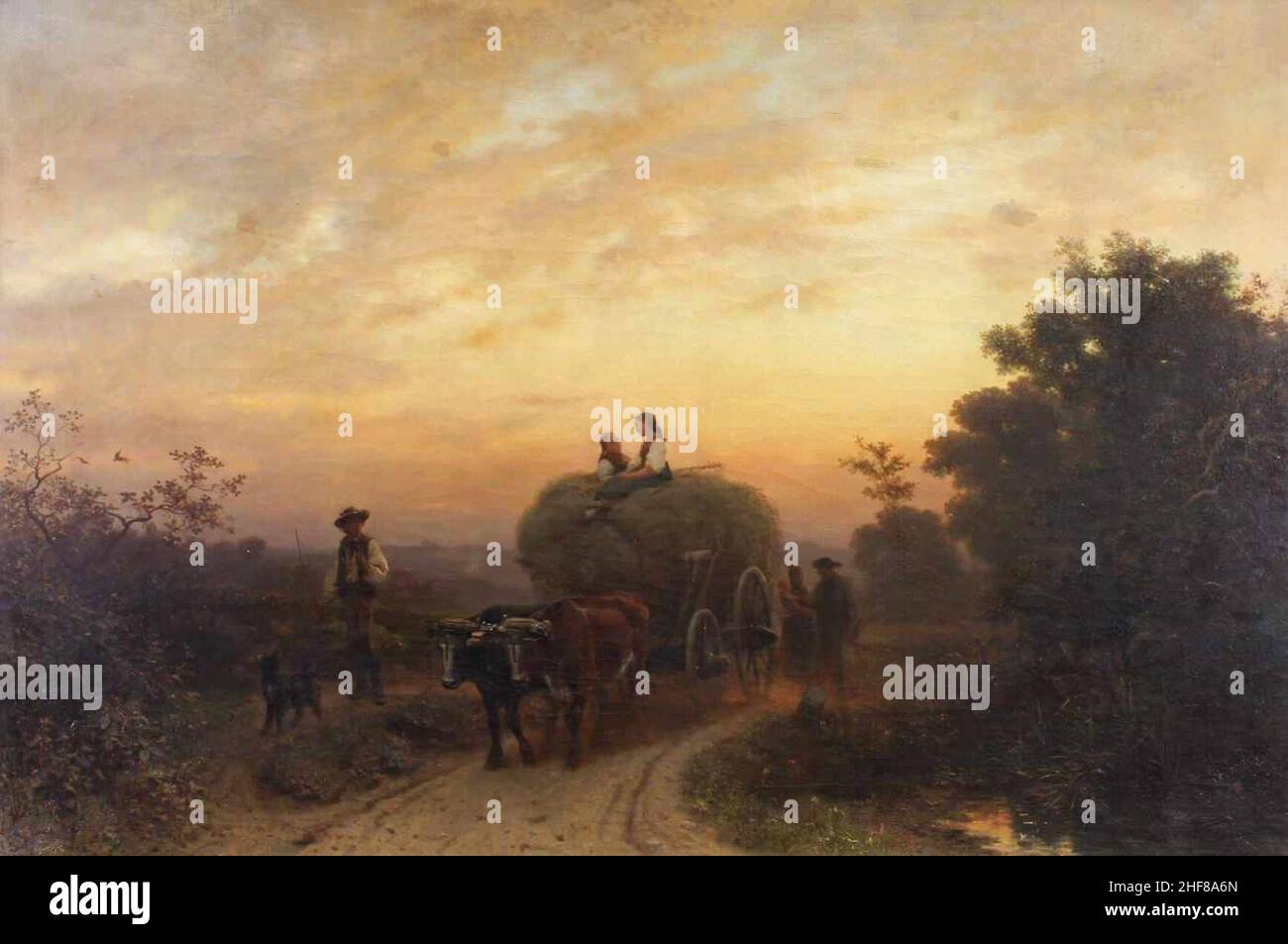 Carl Schlesinger - Abendliche Heimkehr von der Feldarbeit (1864 Stock ...