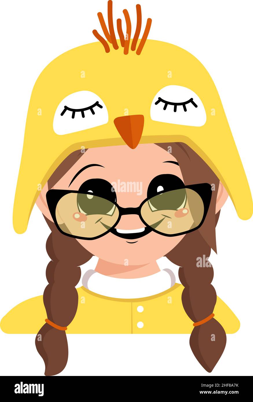 Happy girl glasses in Stock Vector Images - Alamy