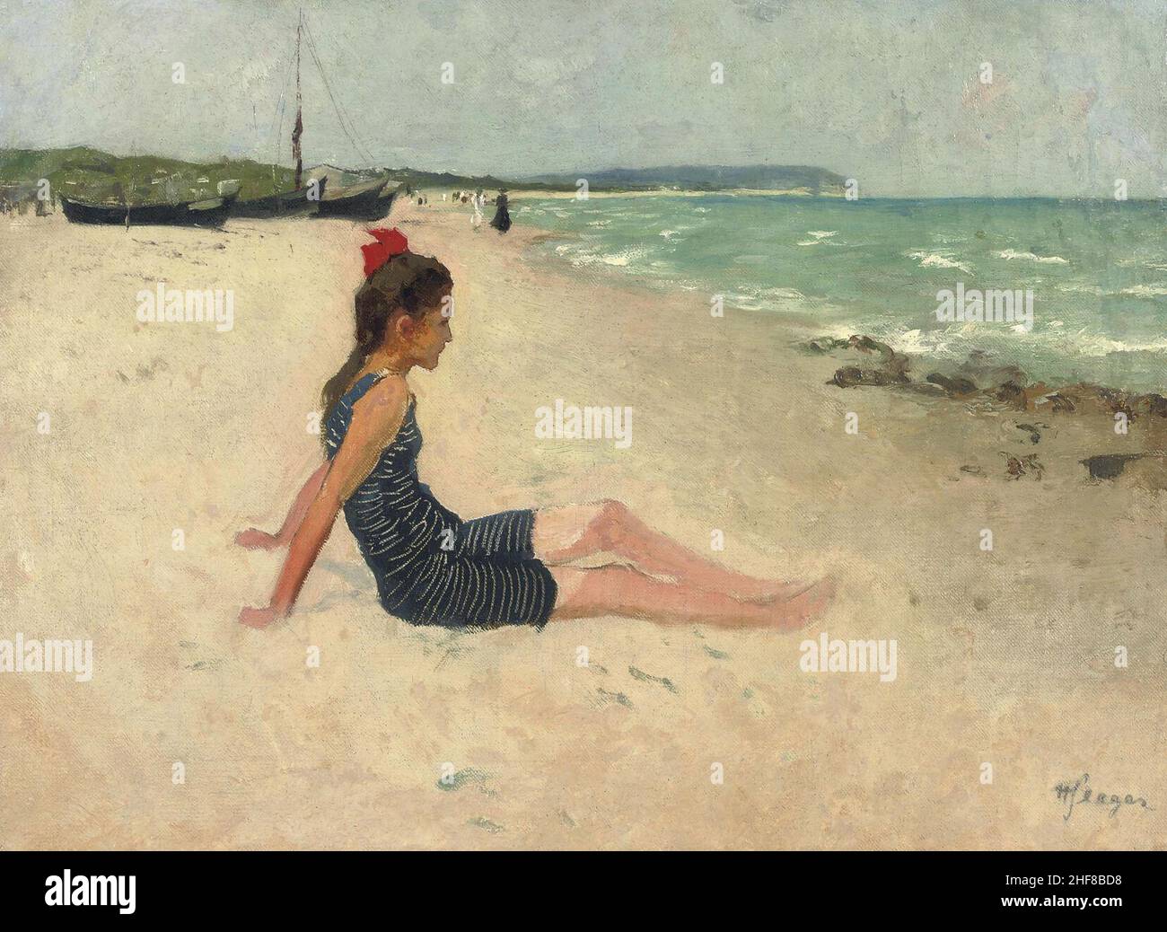 Hermann Seeger - Ein Mädchen am Strand Stock Photo - Alamy