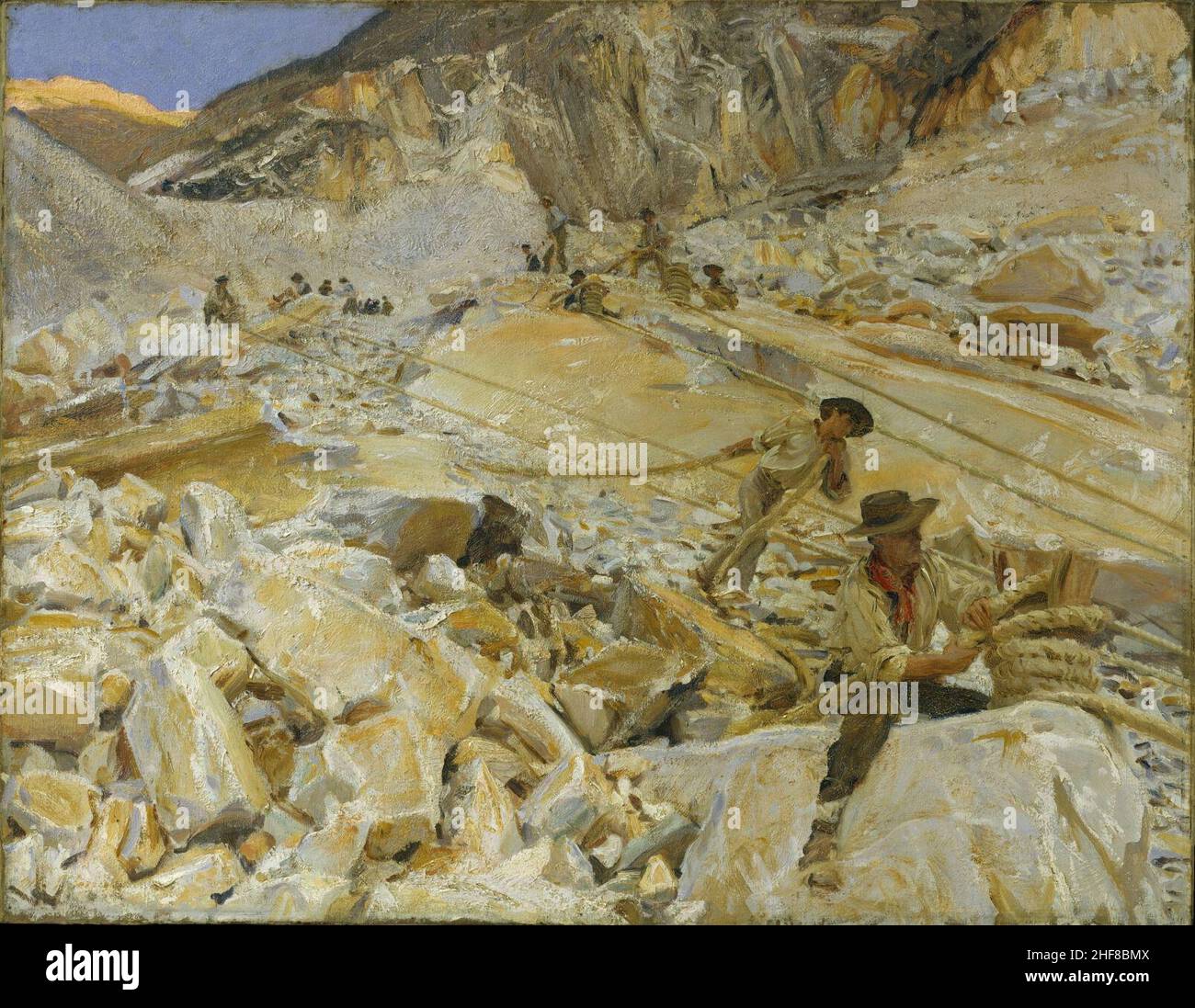 John Singer Sargent - Bringing Down Marble from the Quarries to Carrara ...