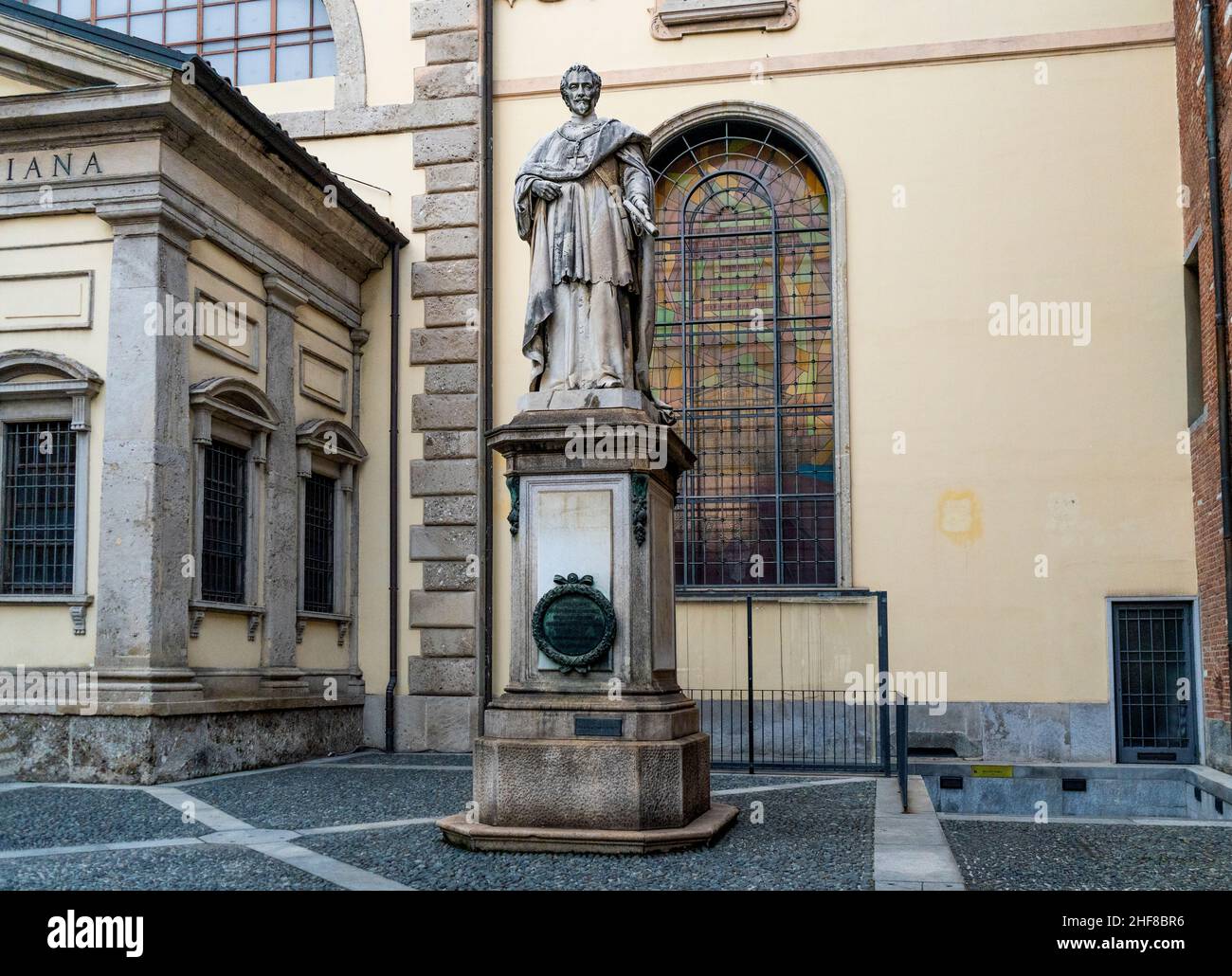 Statue of the cardinal and Archbishop of Milan Federico Borromeo in ...