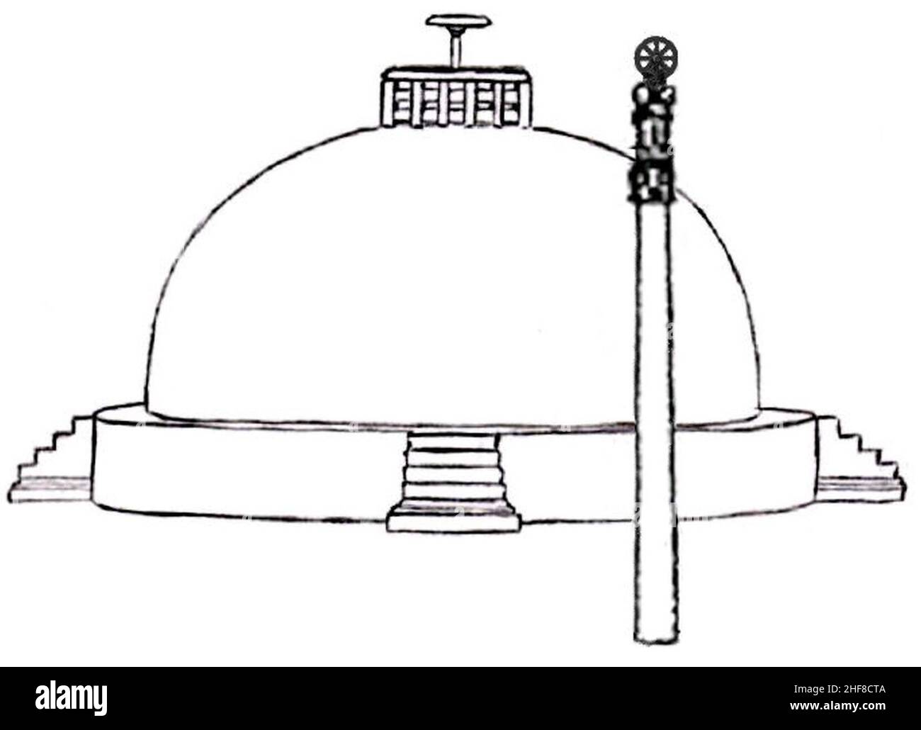 Sanchi Great Stupa Mauryan configuration Stock Photo - Alamy