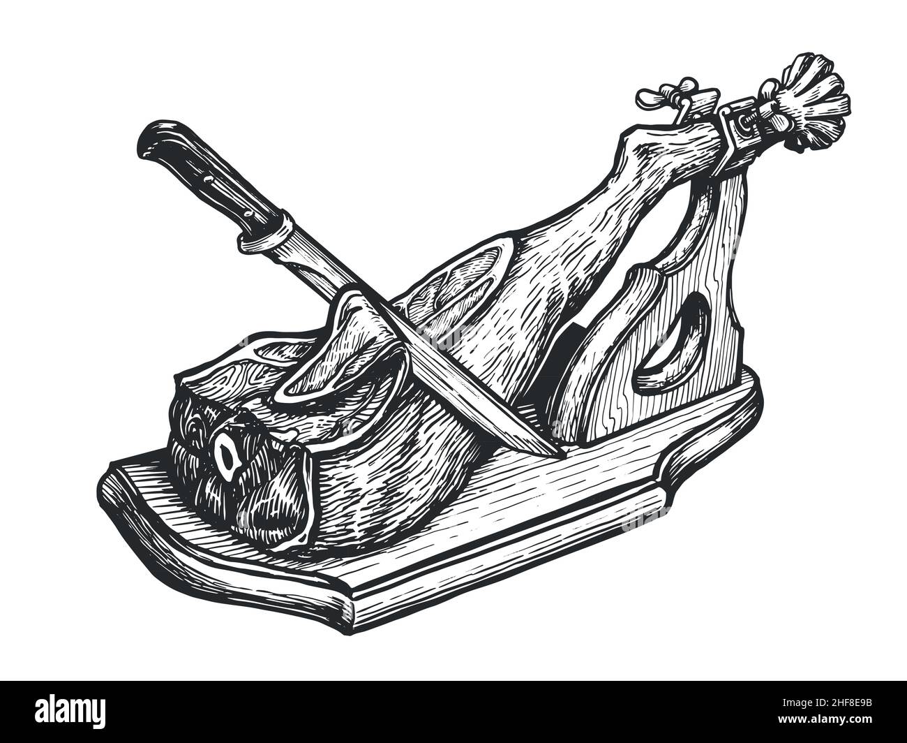 Kitchen jamon iberico Stock Vector Images - Alamy