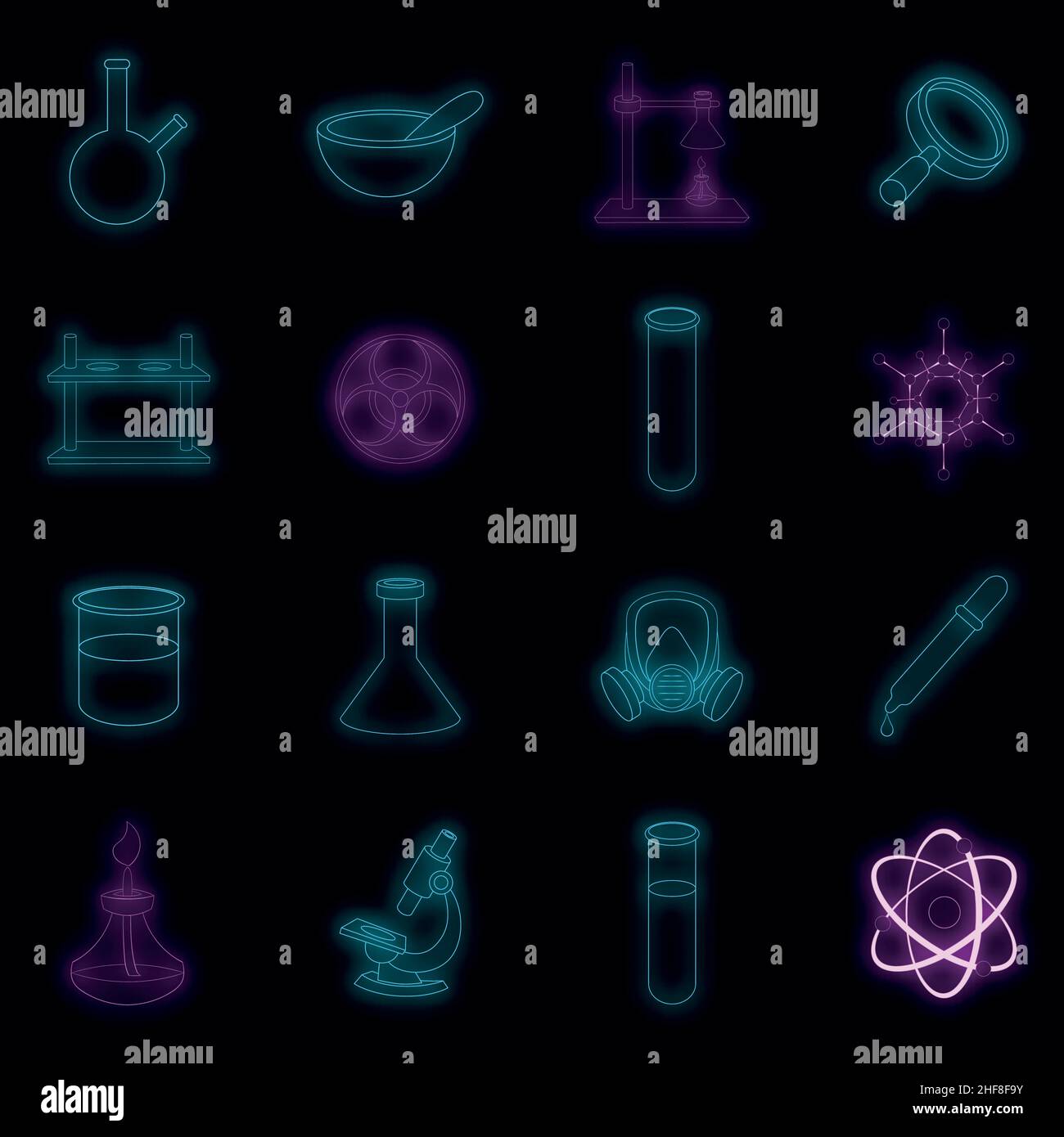 Chemical lab icons set. Illustration of 16 chemical lab vector icons ...