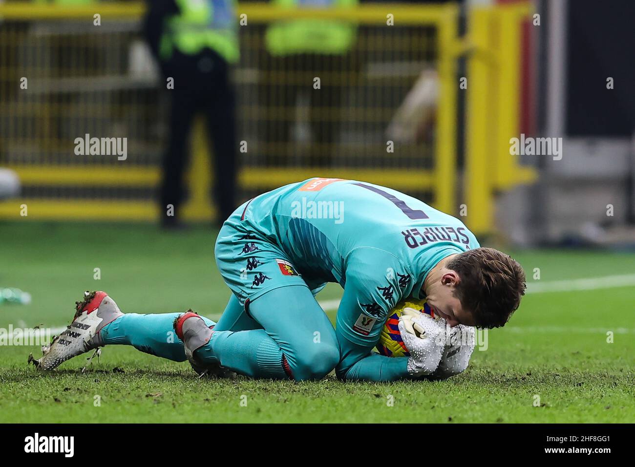 Adrian Semper of Genoa CFC in action during the Coppa Italia 2021/22 ...