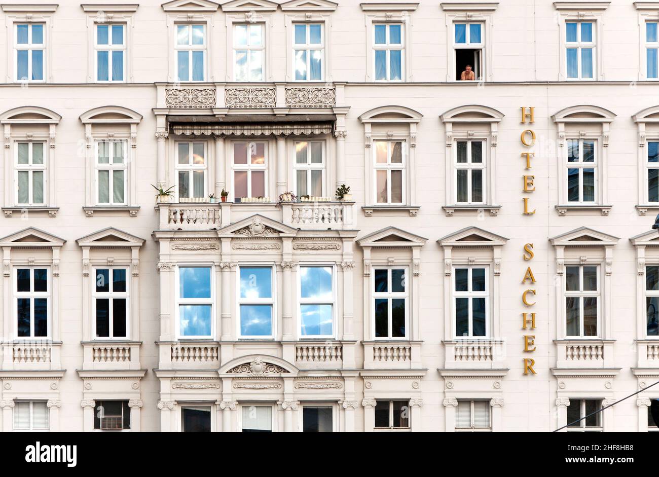 facade of hotel with reflecting windows Stock Photo - Alamy