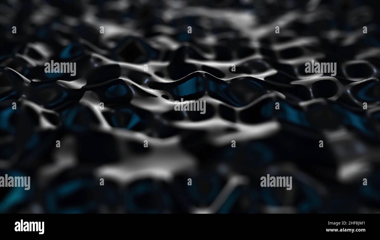 Black liquid oil or ferrofluid surface, abstract looping shape, Oil ...