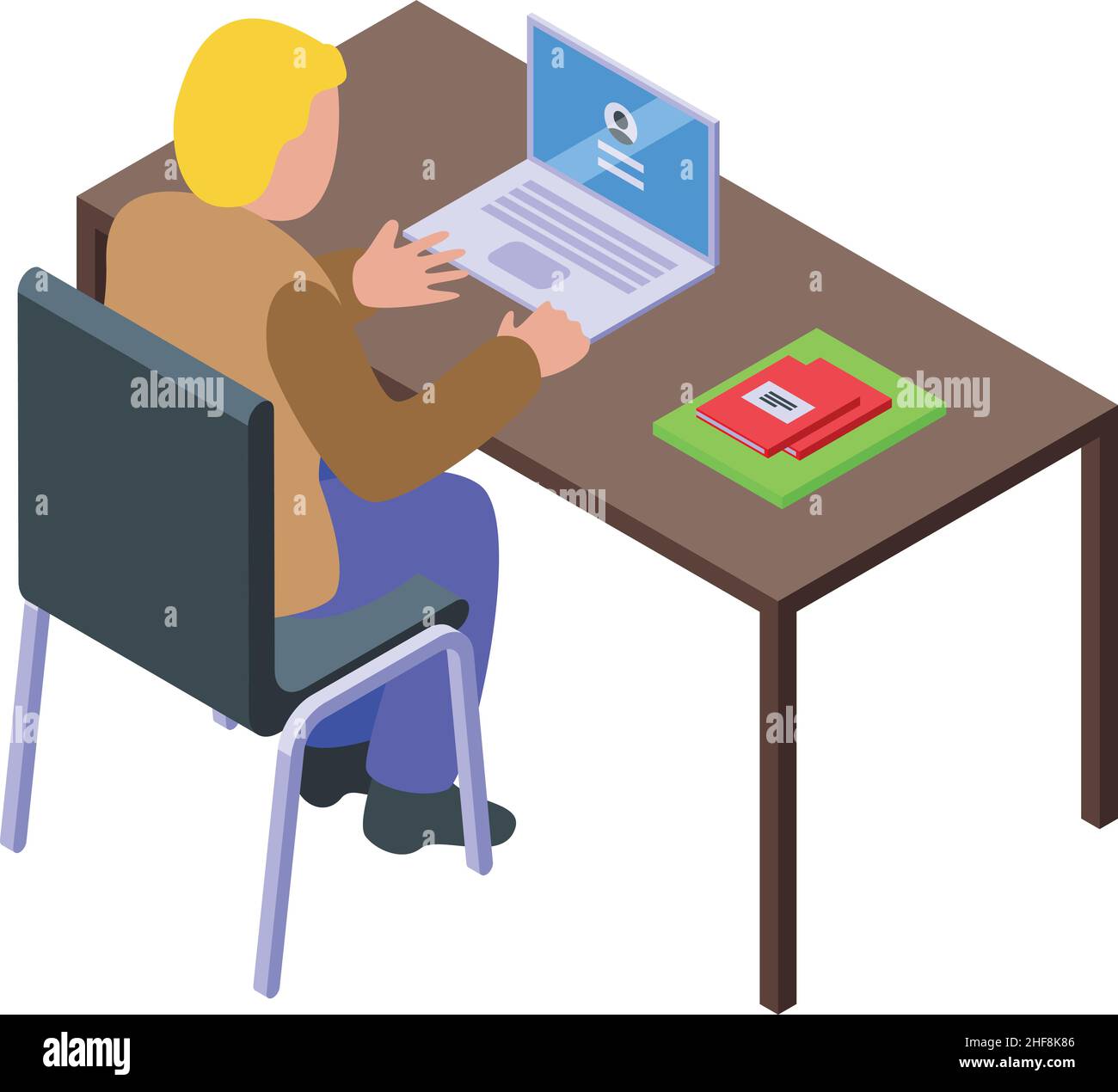 Freelancer work icon isometric vector. Computer freelance. Laptop man ...