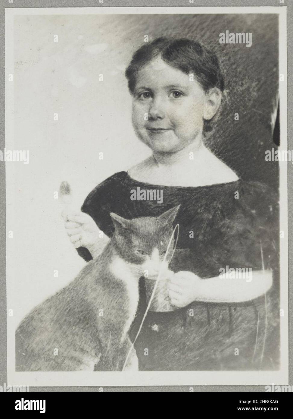 Sarah Appleton and the Cat, Sancho Stock Photo - Alamy