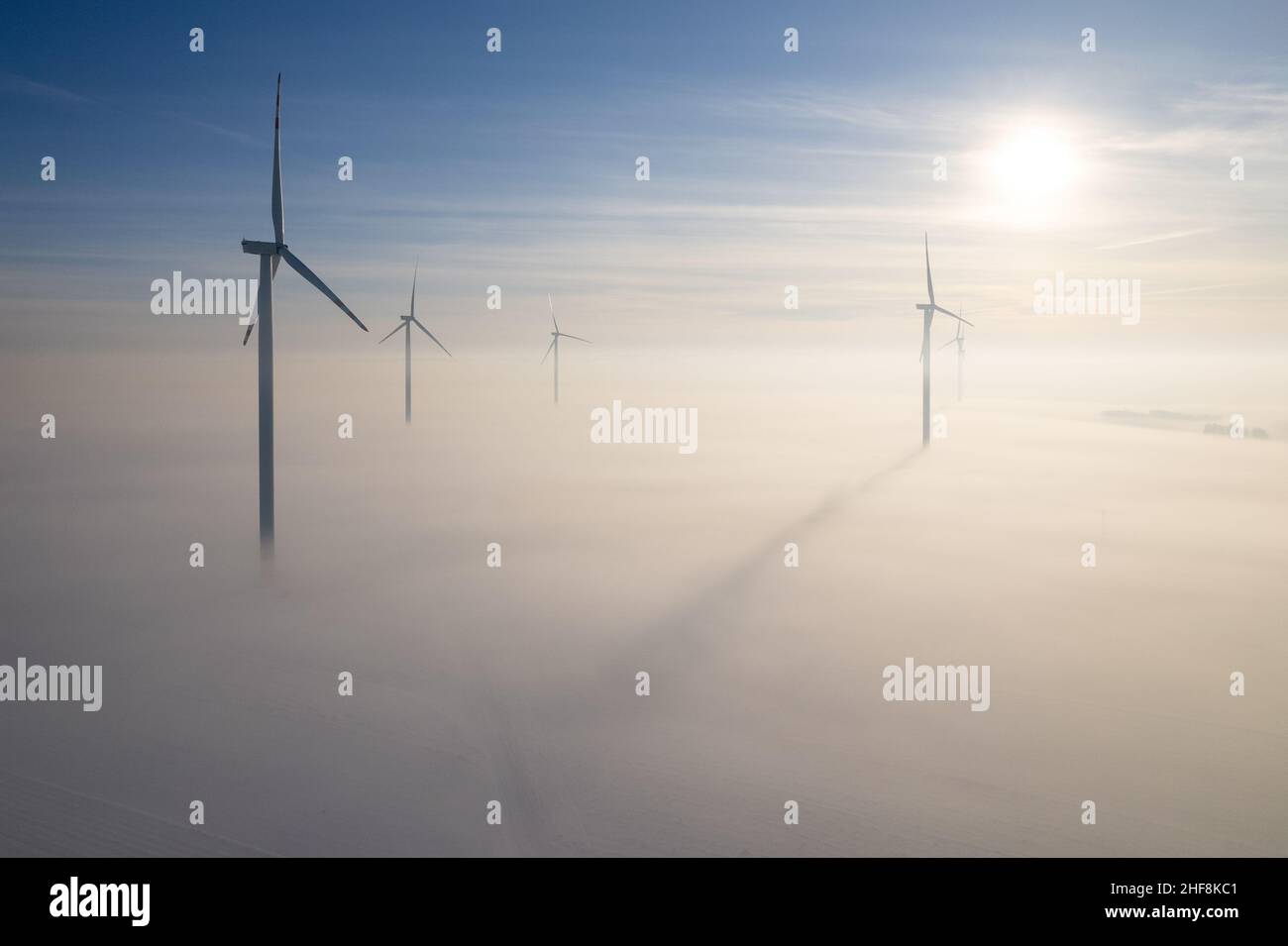Drone view of windfarm hi-res stock photography and images - Alamy