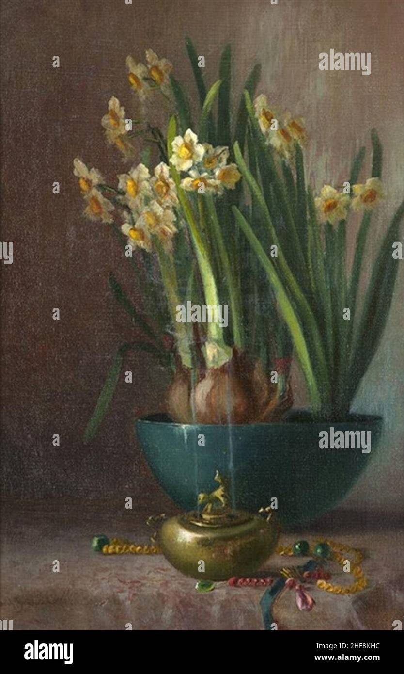 Sarah E. Bender de Wolfe-Still life with paperwhites Stock Photo - Alamy