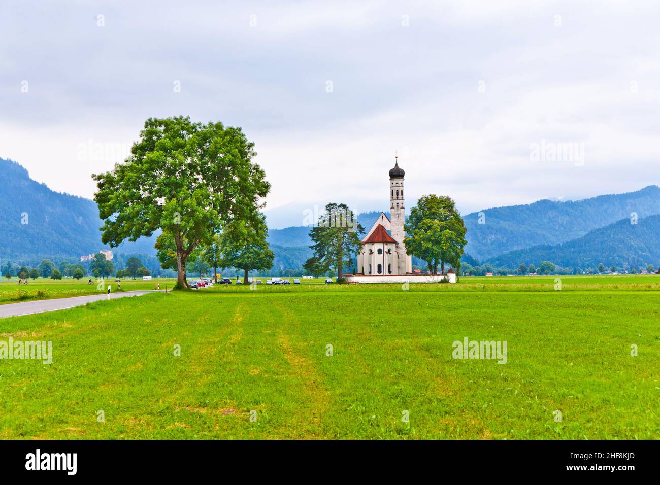 typical bavarian landscape with a chapel Stock Photo - Alamy