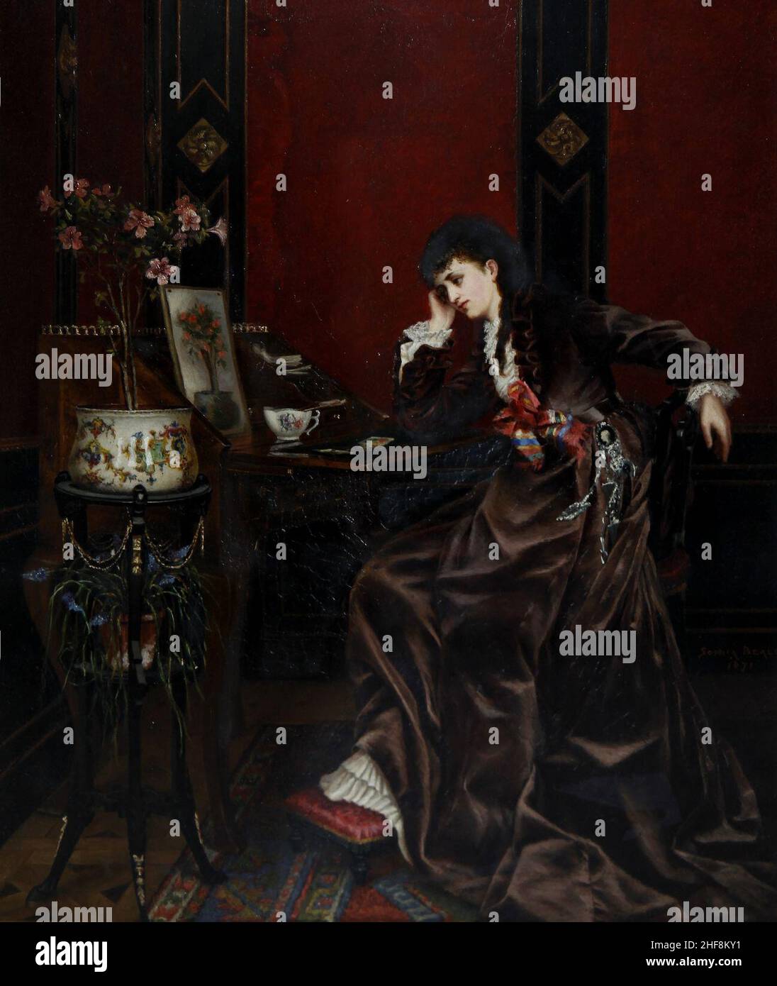 Sarah Sophia Beale The pleasures of art 1871 Stock Photo - Alamy