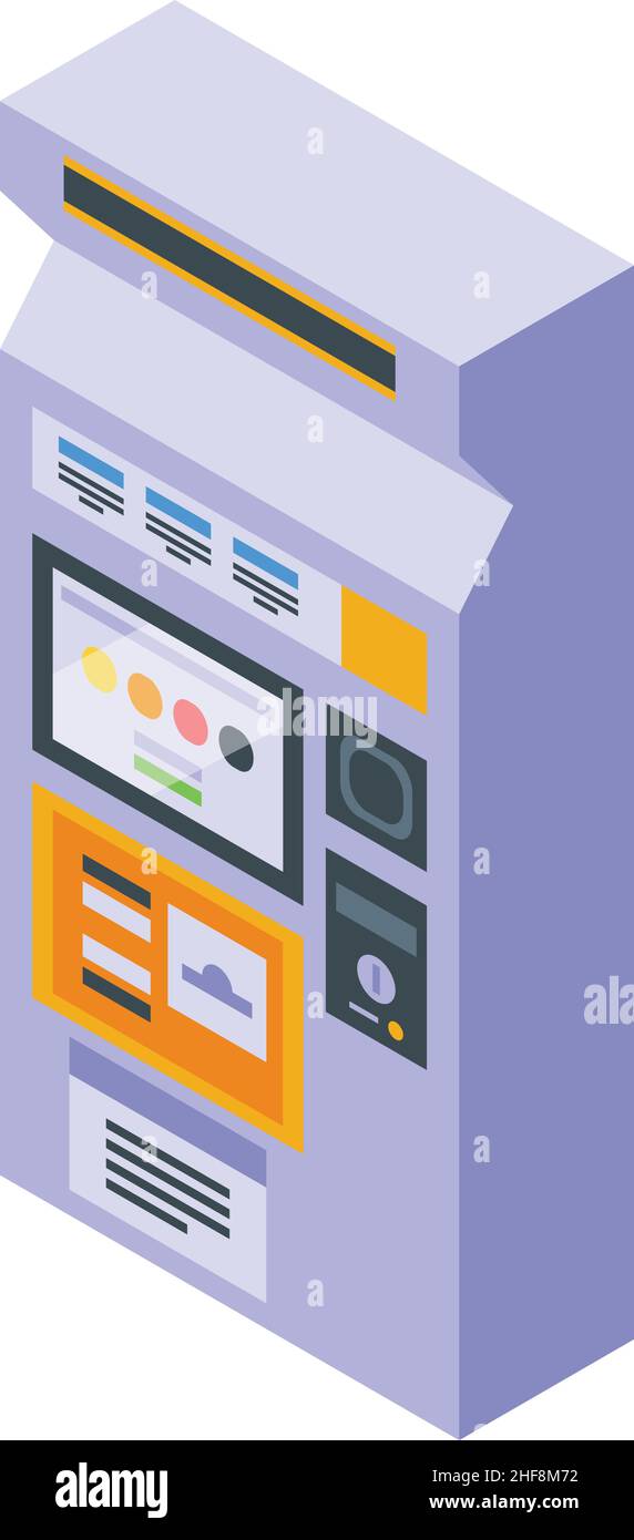 Subway ticket card icon isometric vector. Metro machine. Payment ...