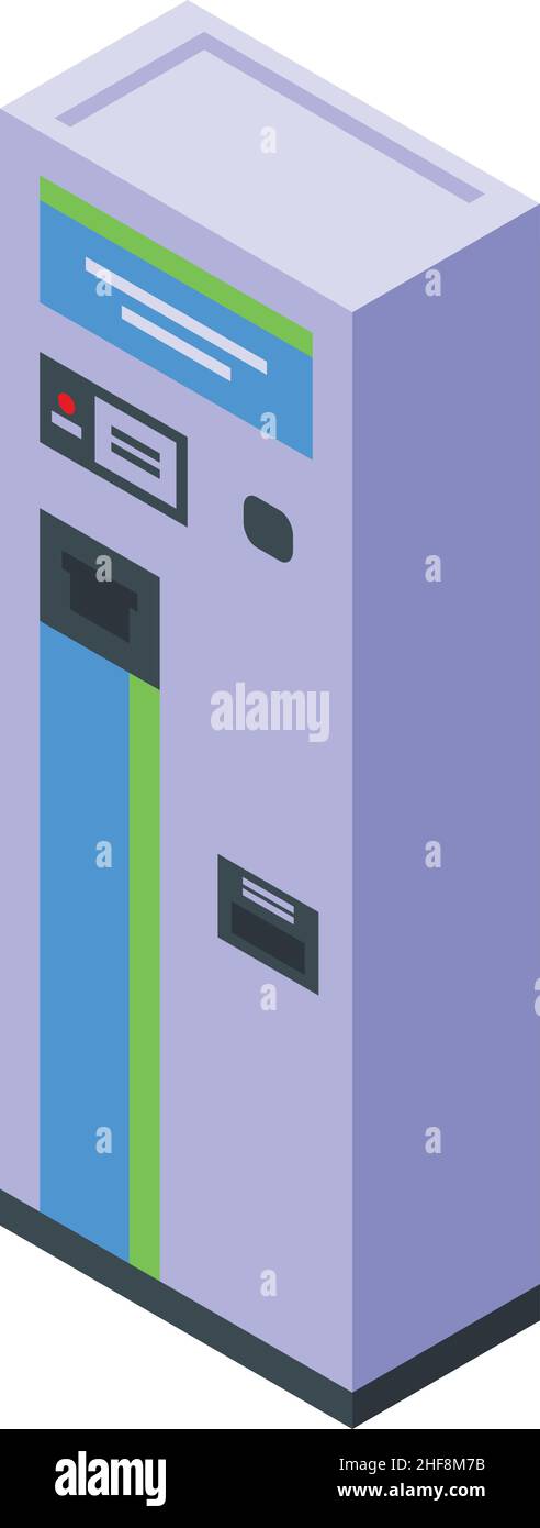Subway ticket machine icon isometric vector. Metro card. Payment ...