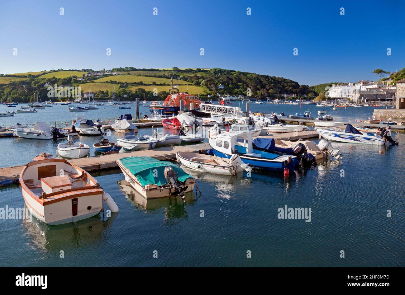 Island Quay with Moored Boats, Salcombe, South Hams, Devon, England ...