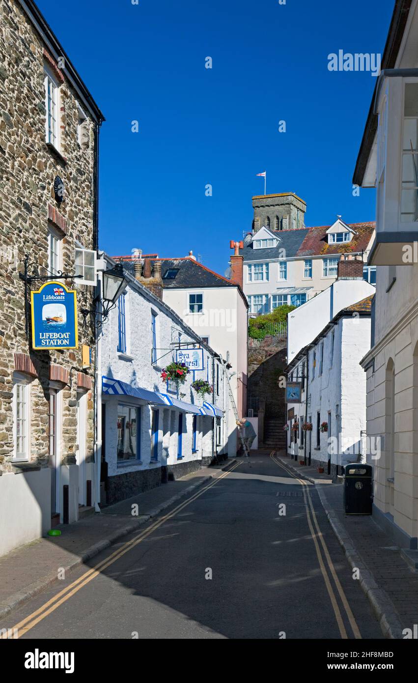 Union Street and the RNLI Lifeboat Station, Salcombe, South Hams, Devon ...