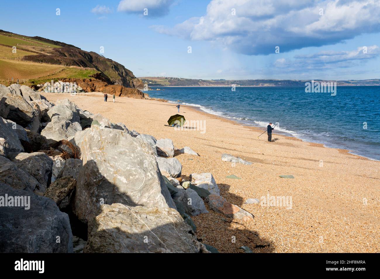 North Hallsands Beach on Start Bay, Devon, England, United Kingdom ...