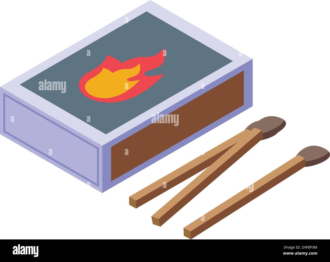 Matches box icon isometric vector. Matchbox fire. Safety burnt Stock ...
