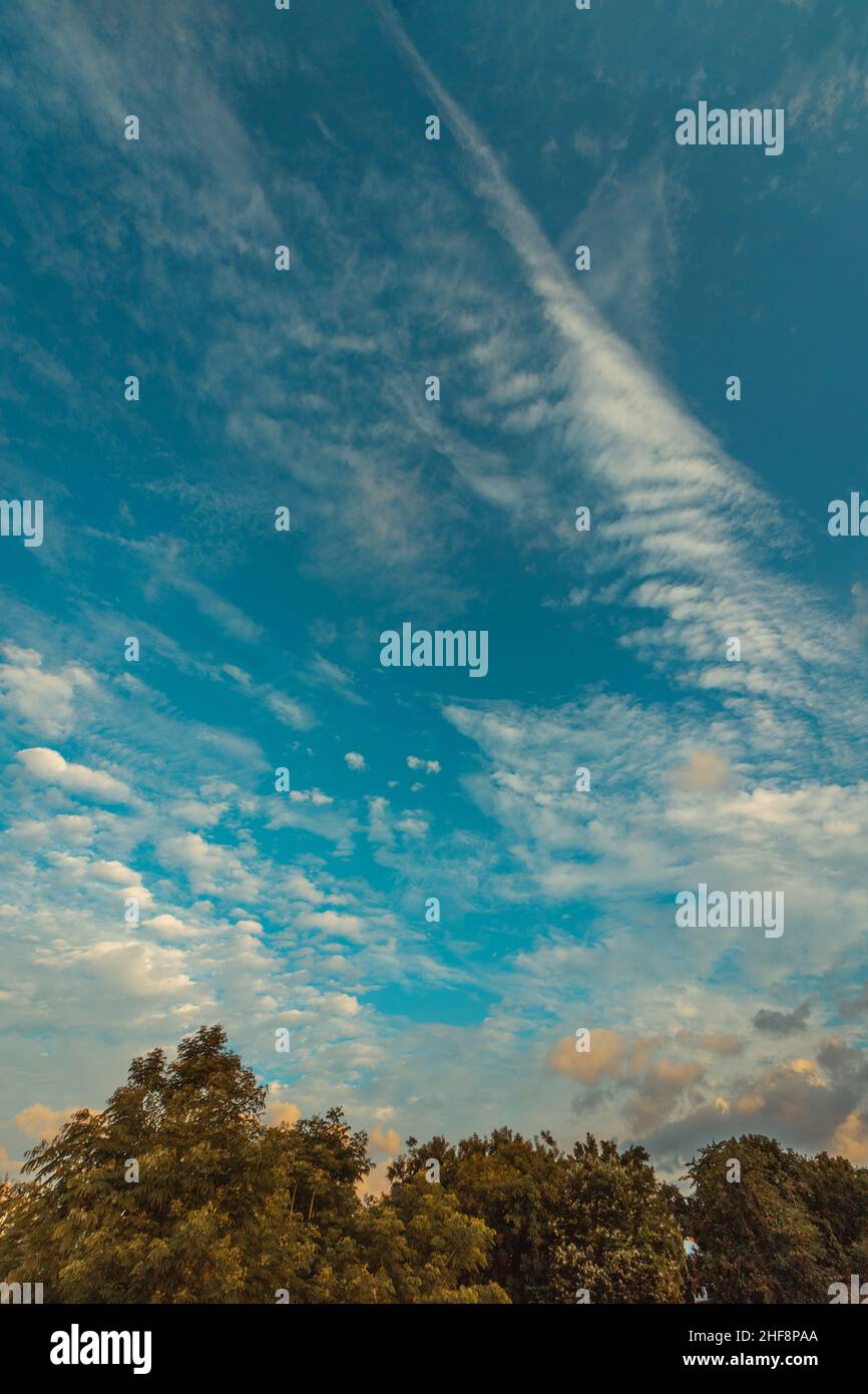 Cinematic cloud Sky. Natural sky beautiful and cinematic sunset texture ...