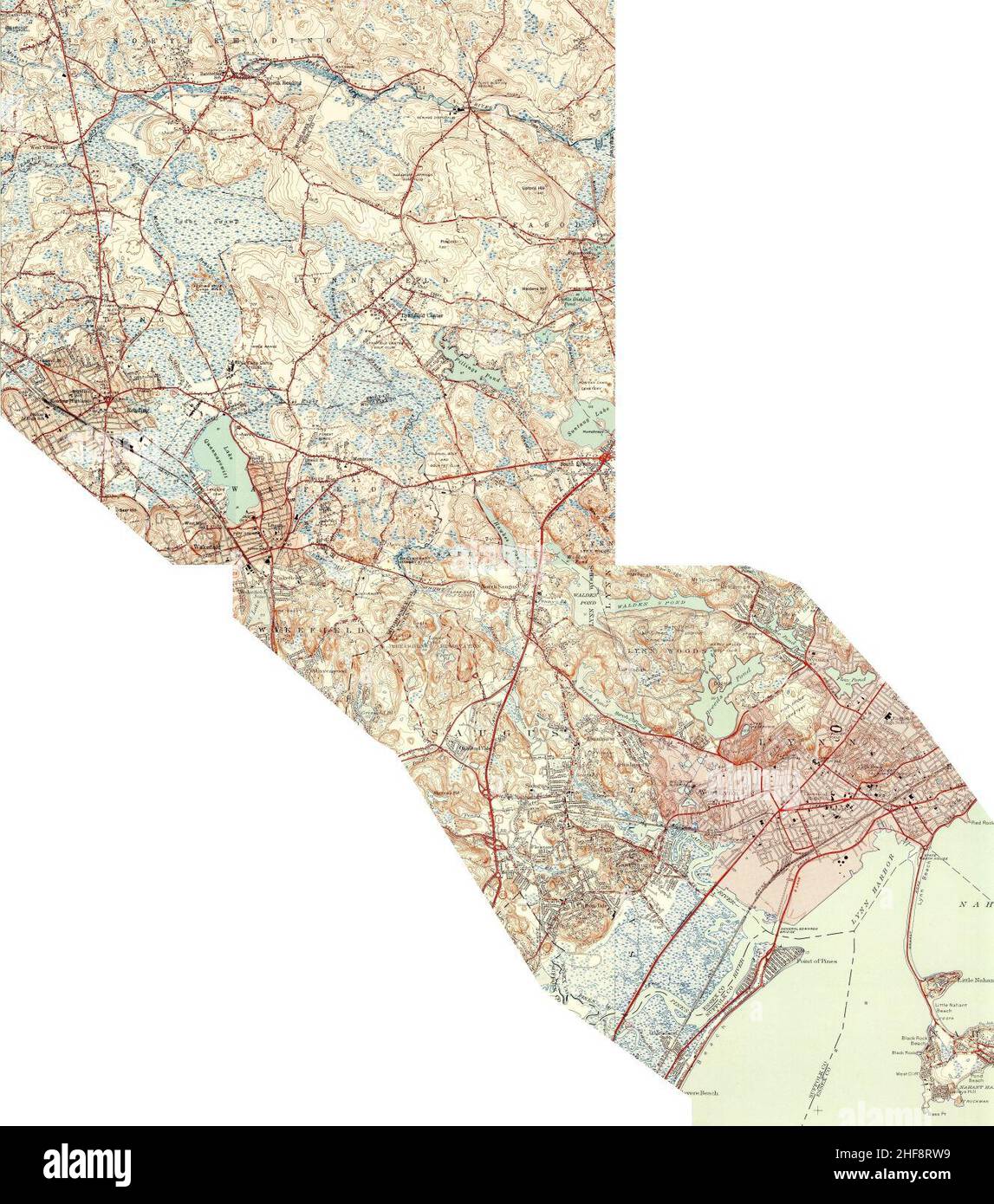 Saugus River (Massachusetts) map Stock Photo - Alamy