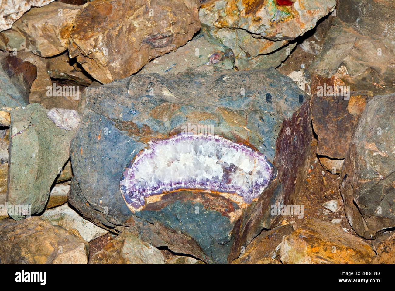 beautiful gemstones in the old gestone mine Stock Photo - Alamy