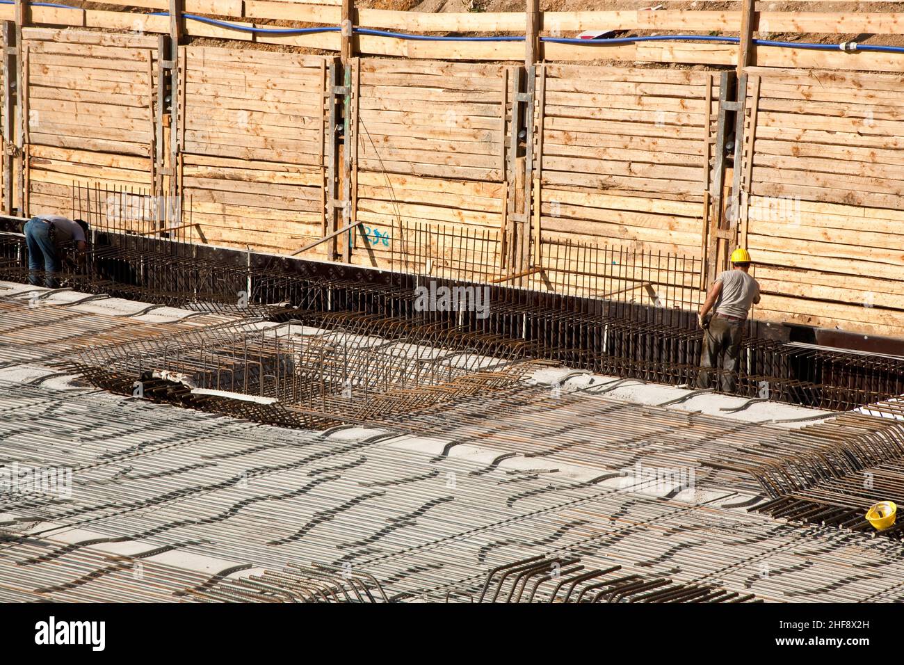 Armoring at the building site to stabilize the fundament Stock Photo ...