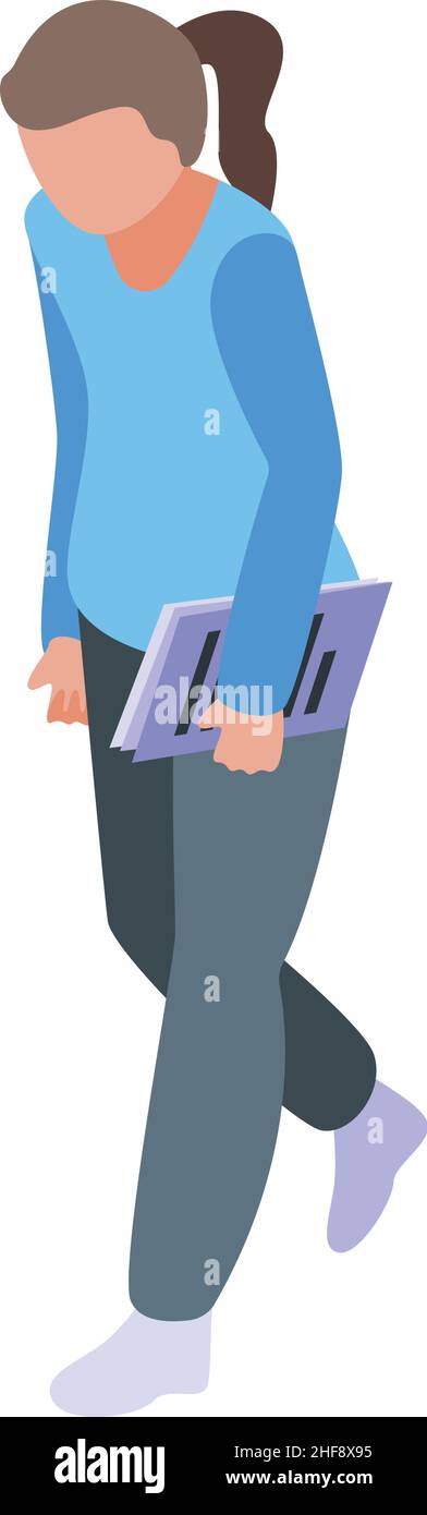 Tired student icon isometric vector. Work desk. Designer stress Stock ...