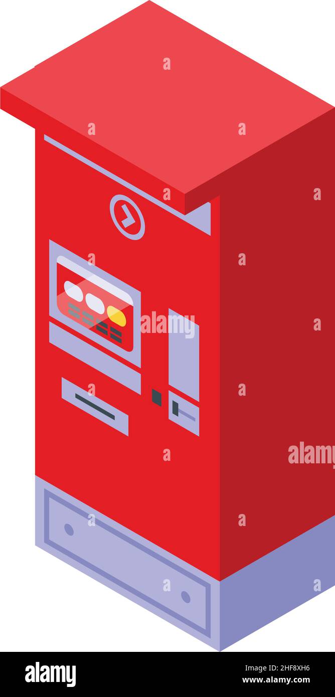 Modern subway ticket machine icon isometric vector. Train metro ...