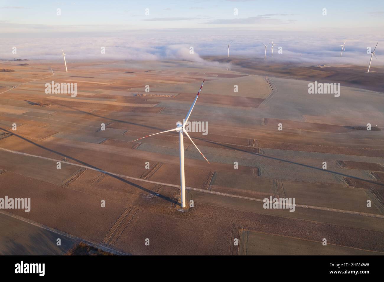 Aerial view of windmill Stock Photo - Alamy