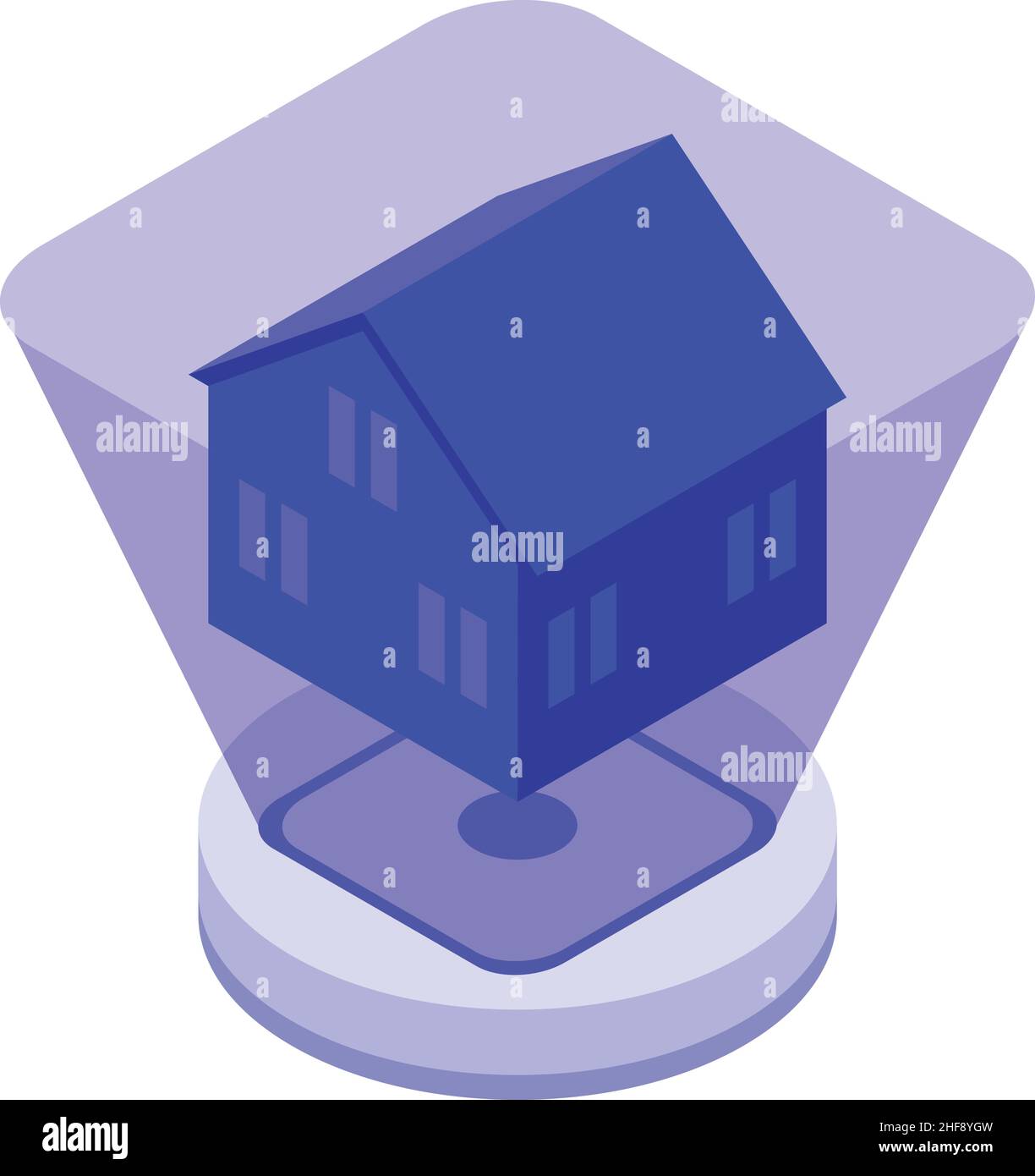 House hologram icon isometric vector. Digital future. Cad projection ...