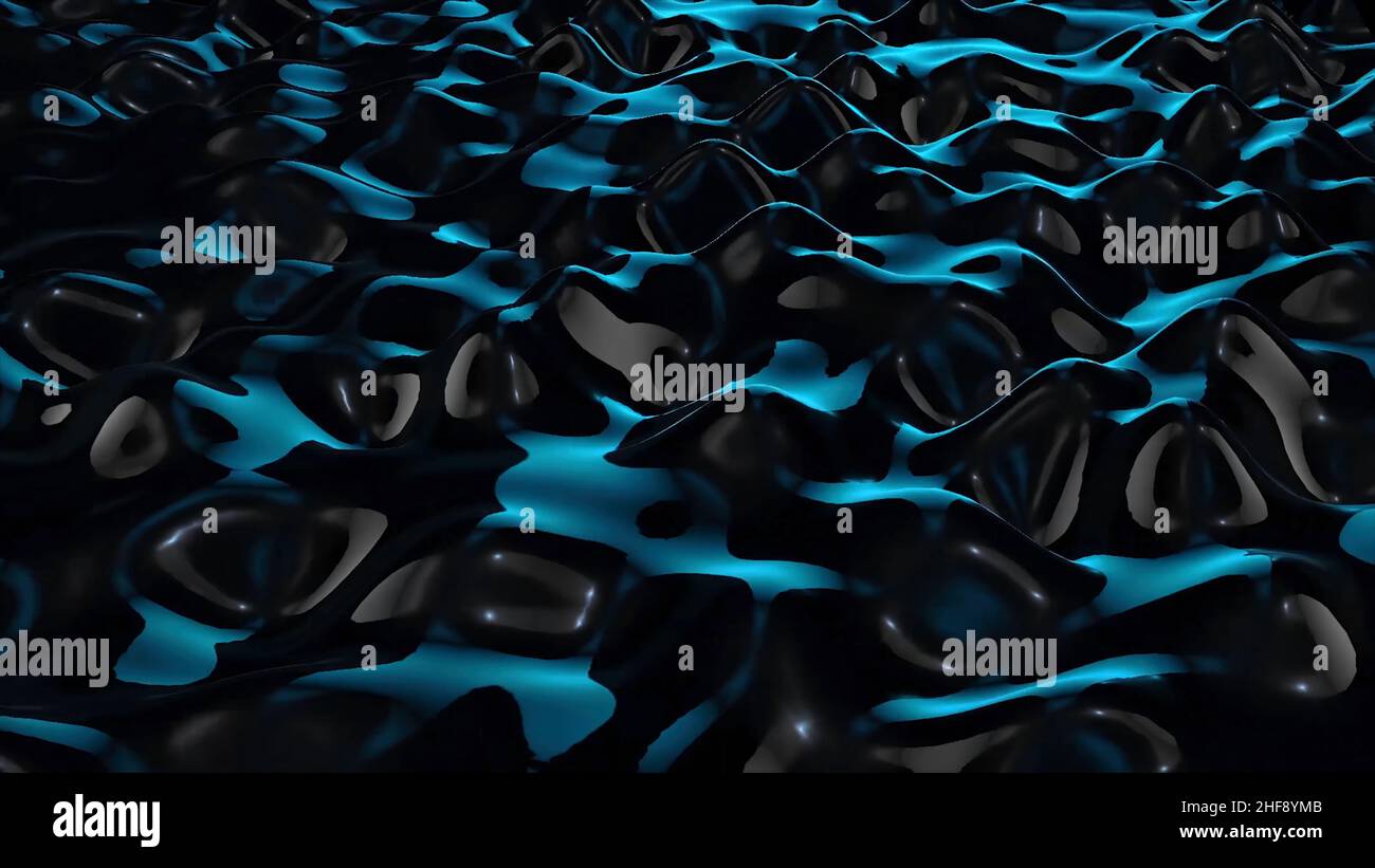 Animation of waves and ripples in black oil. Abstract colorful ...