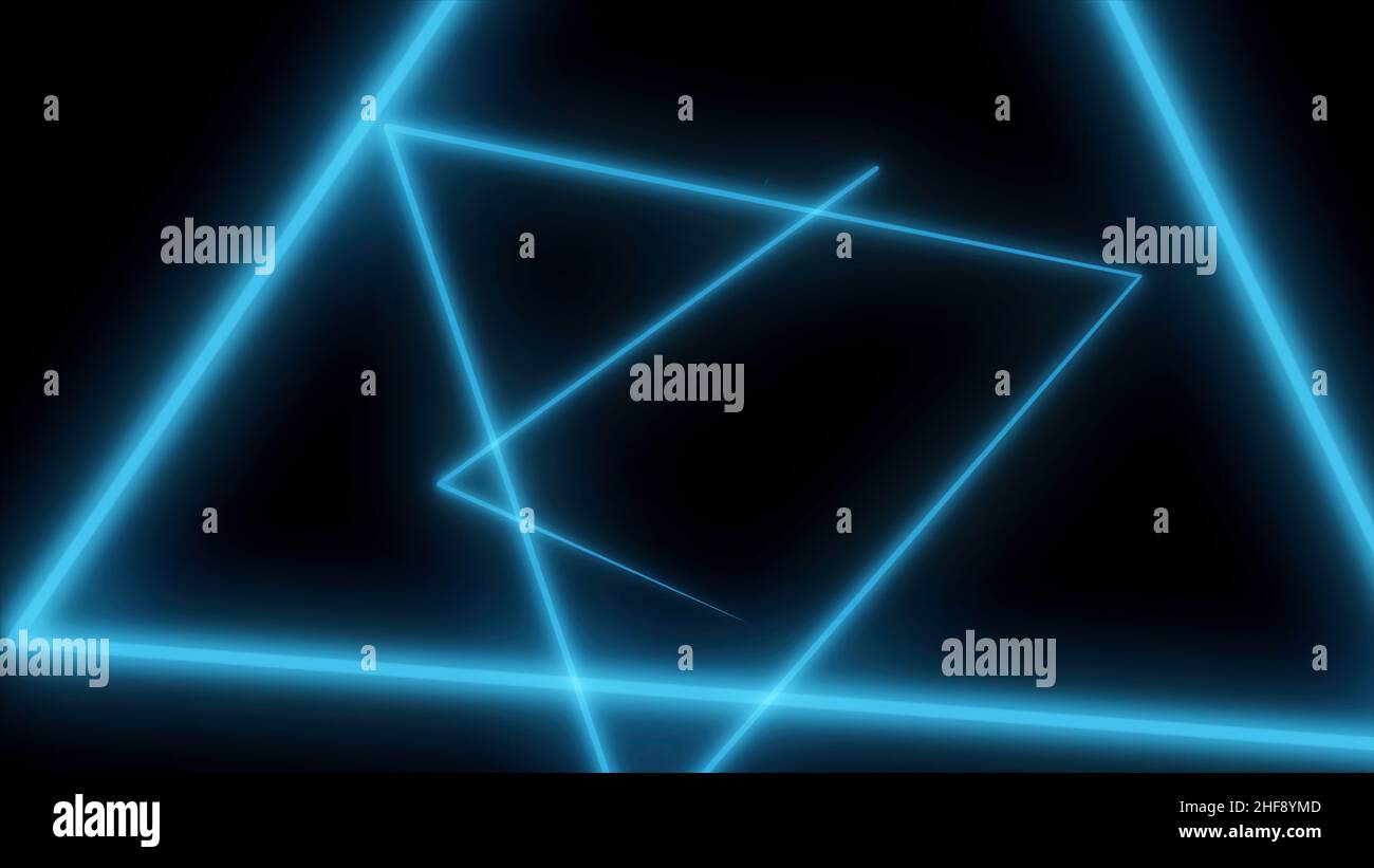Abstract background with neon triangles. Seamless loop. Neon Grid ...