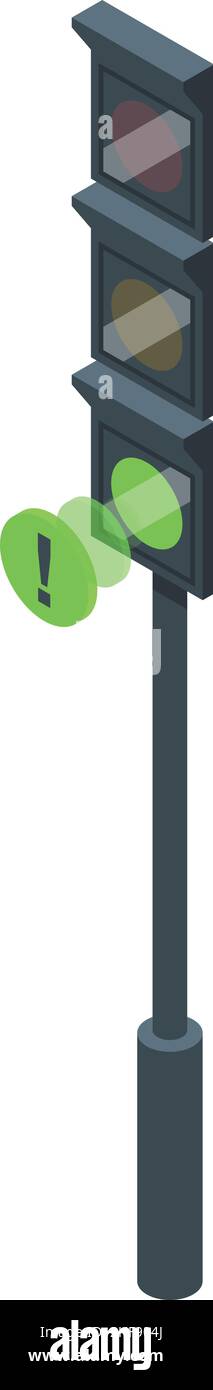 Traffic light sensor icon isometric vector. Road drive. Smart system ...
