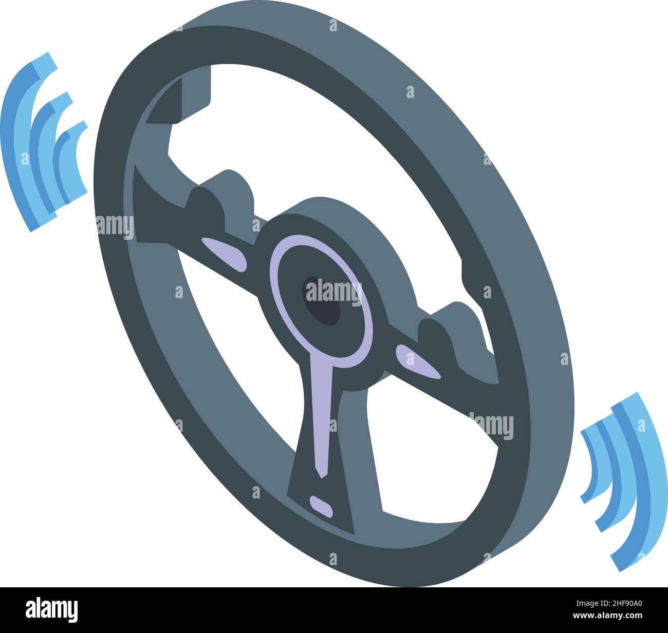 Steering wheel sensor icon isometric vector. Road car. Traffic drive ...