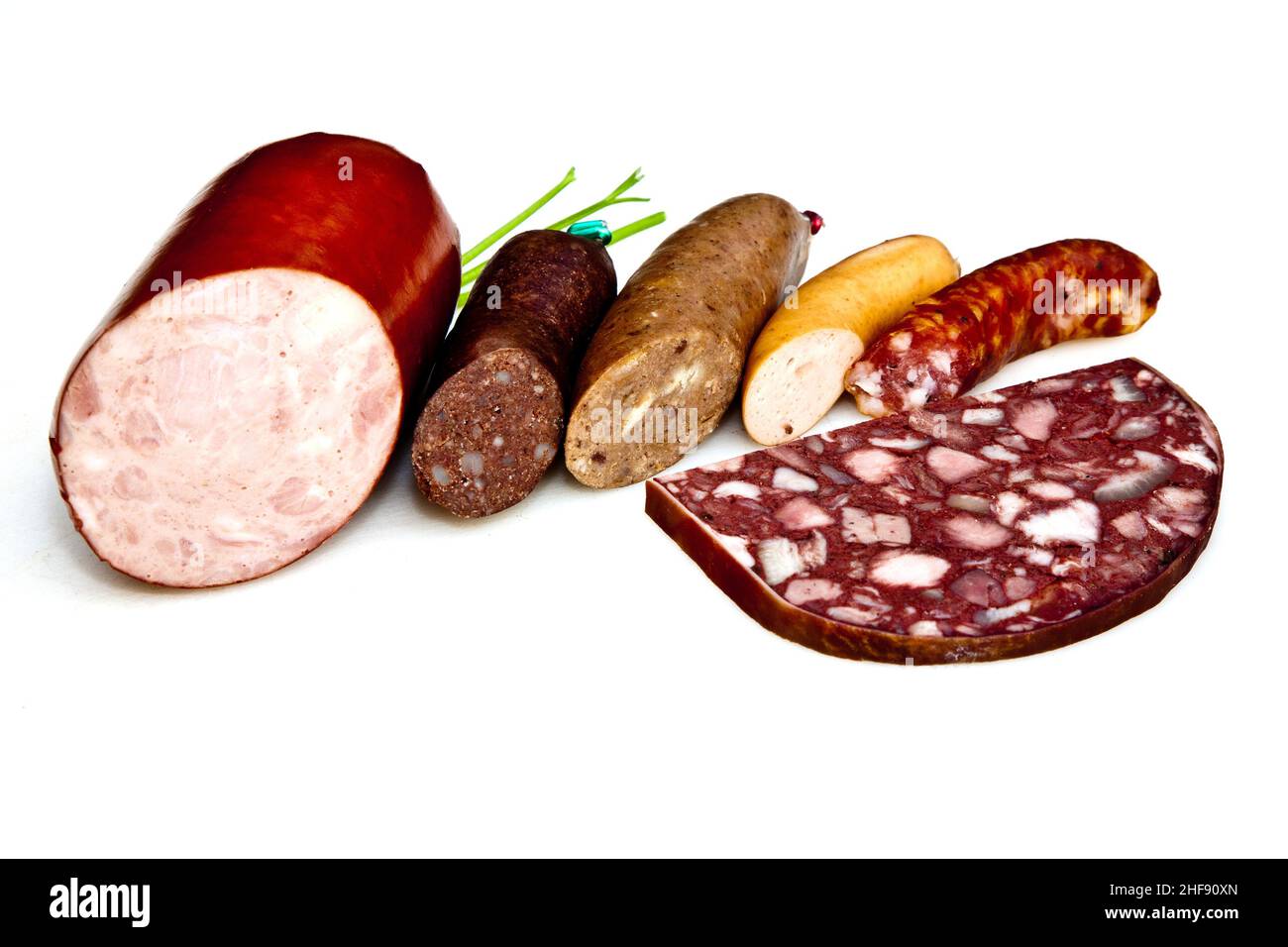 Black pudding blood sausage red background meat blood butcher Cut Out ...