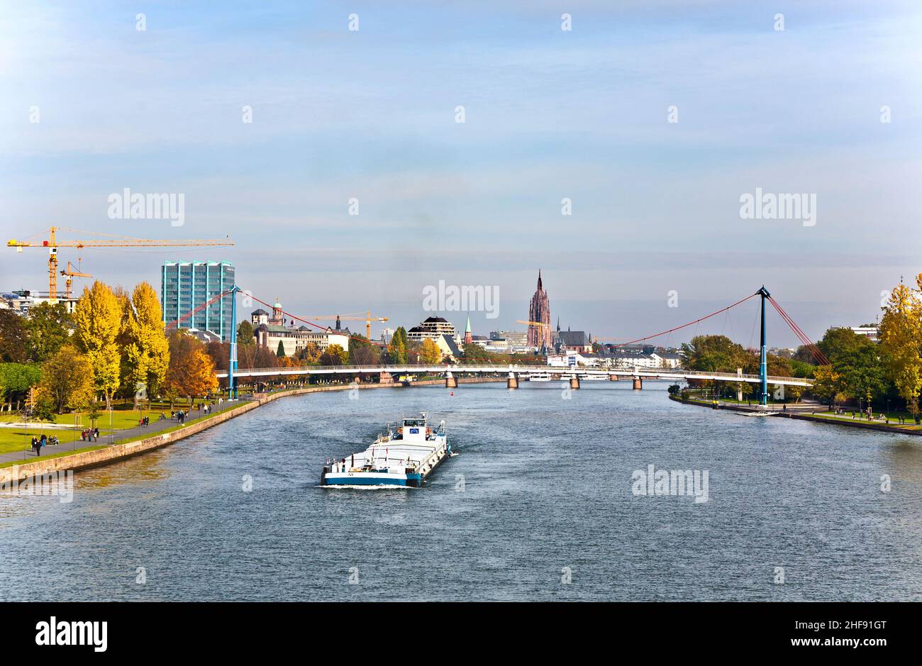 Cargo ship on the river main hi-res stock photography and images - Alamy