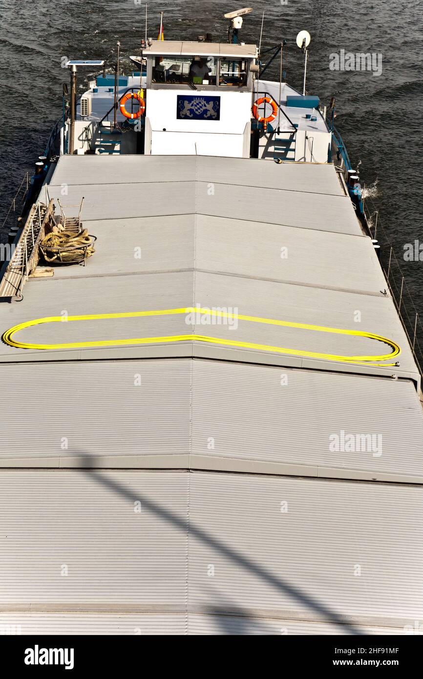 Freight ship on river Main direction Mainz Stock Photo - Alamy