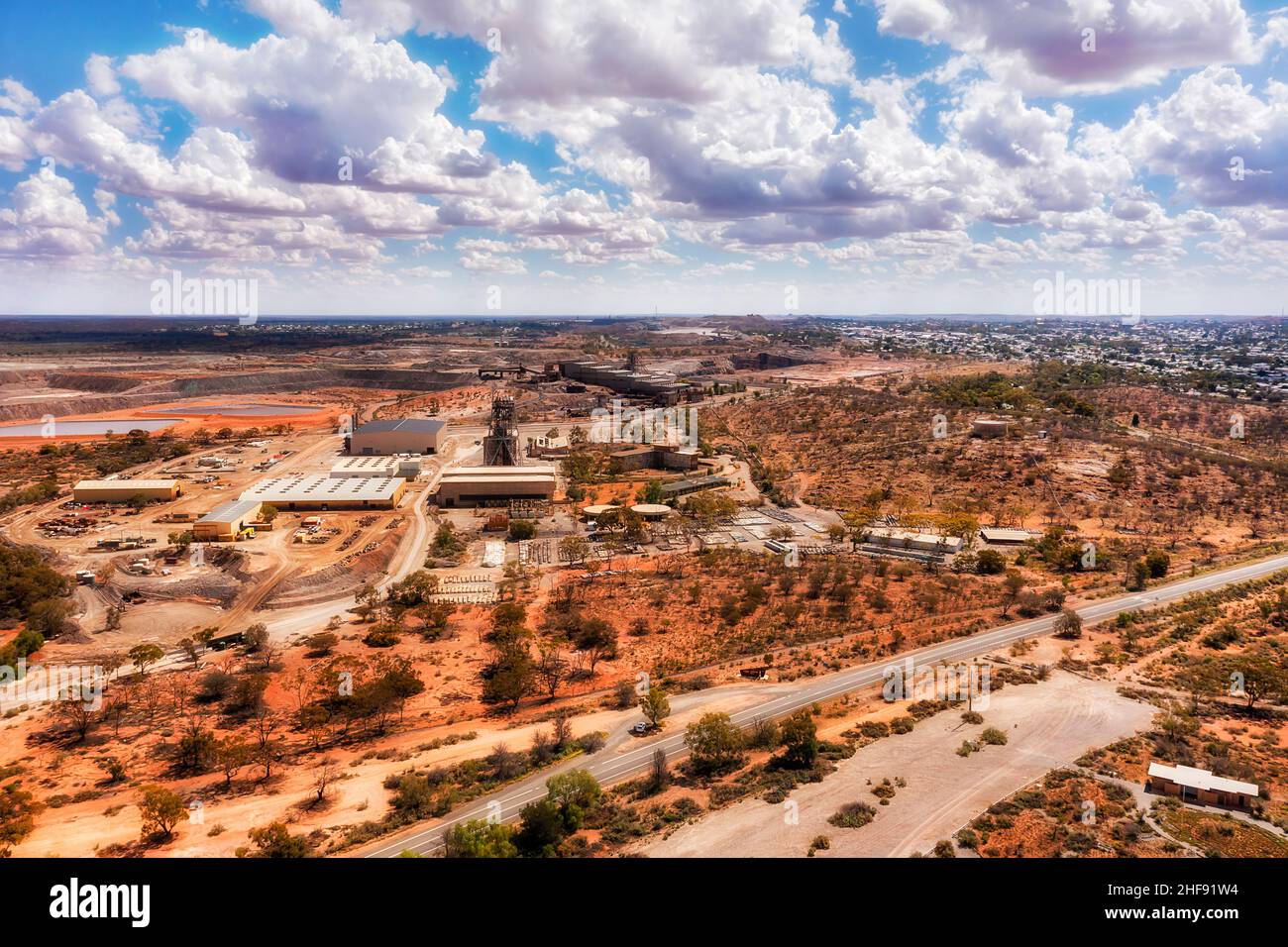 Open pit working lead and zinc mine in Broken Hill town of australian ...