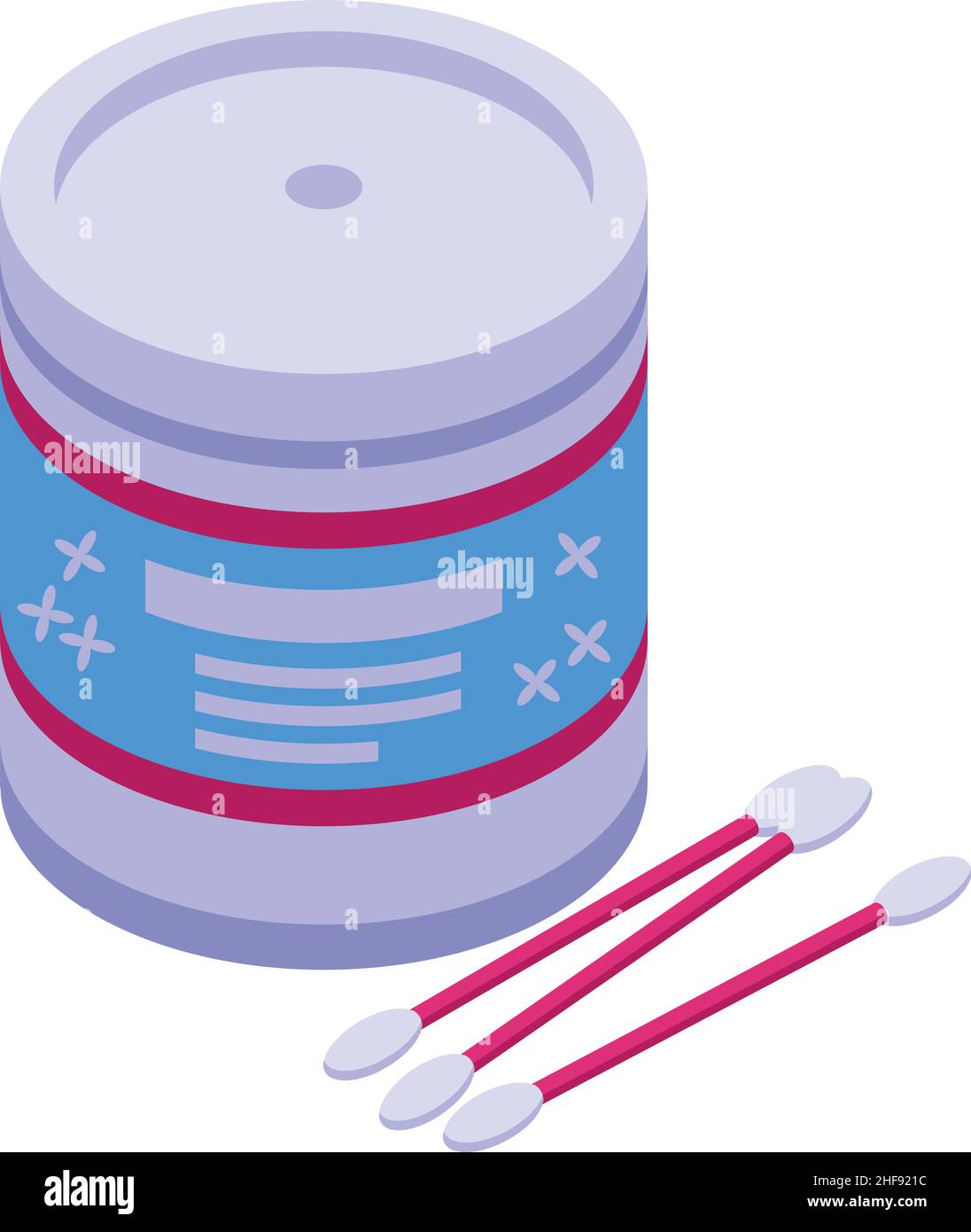 Ear sticks box icon isometric vector. Cotton swab. Ball diaper Stock ...