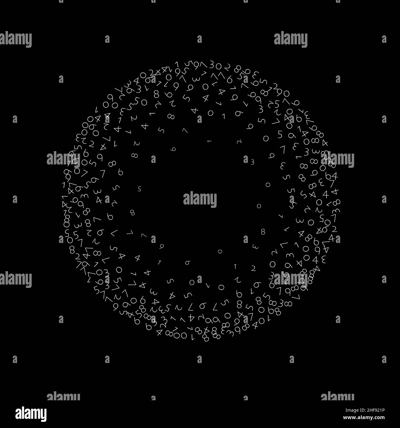 Falling numbers, big data concept. Binary white disorderly flying ...